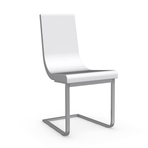 Metal satin steel base with optic white leather seat - Core Furniture ...