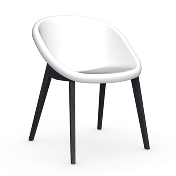 Solid wood graphite beech stained base with gloss optic white seat ...