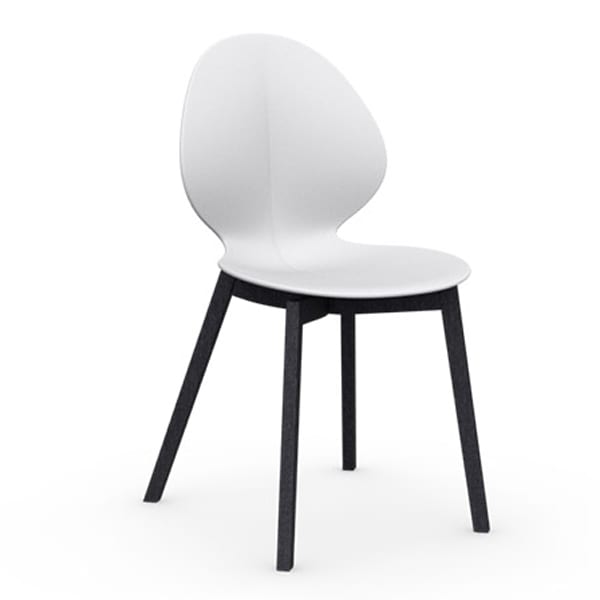 Solid wood graphite beech stained base with matt optic white seat ...