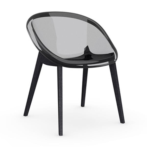 Solid wood graphite beech stained base with smoke grey seat - Core ...