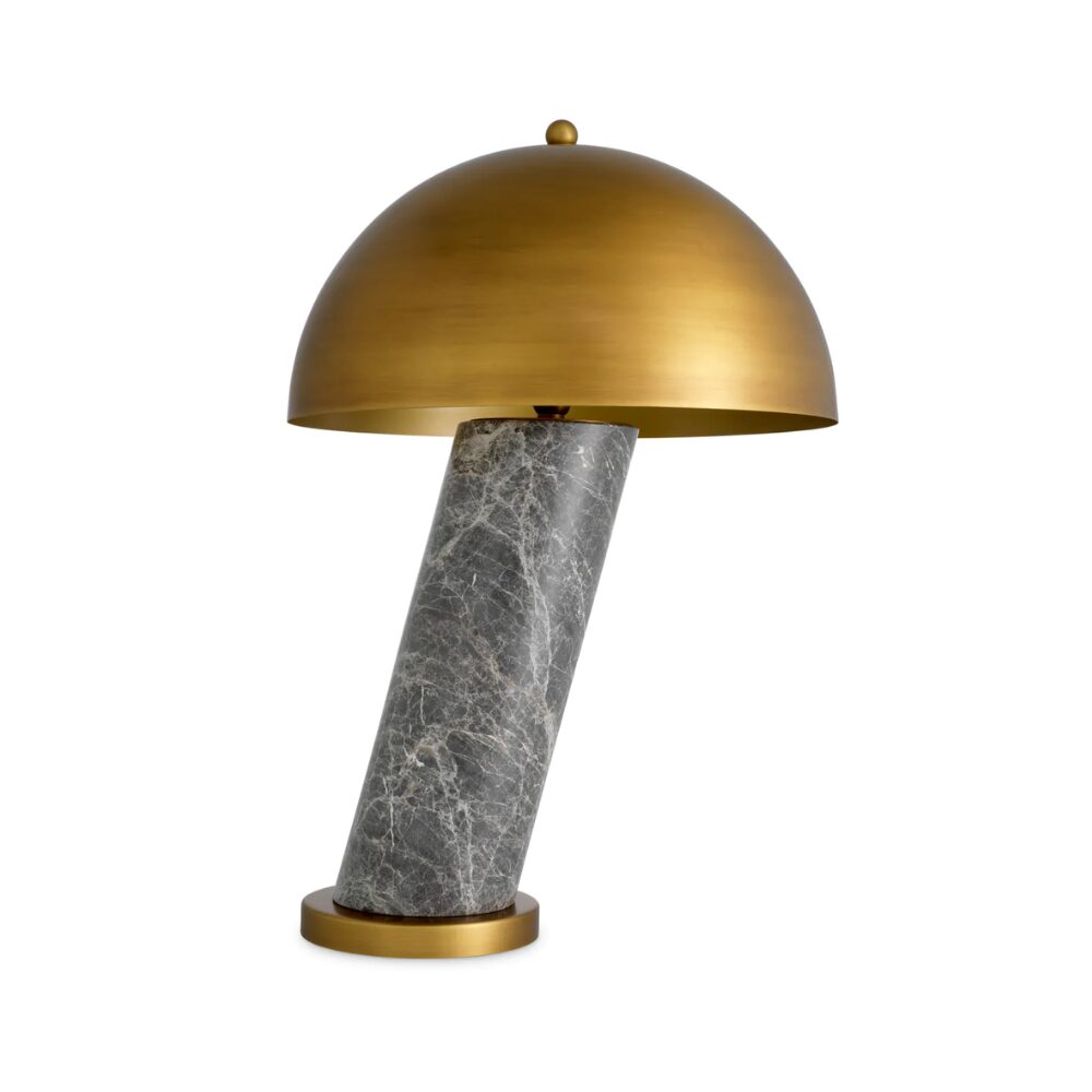 Eichholtz Daniel Table Lamp - White Marble & Brass Finish